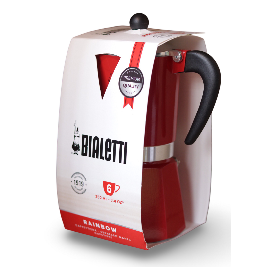 Red Bialetti Moka Pot Express 6 cup